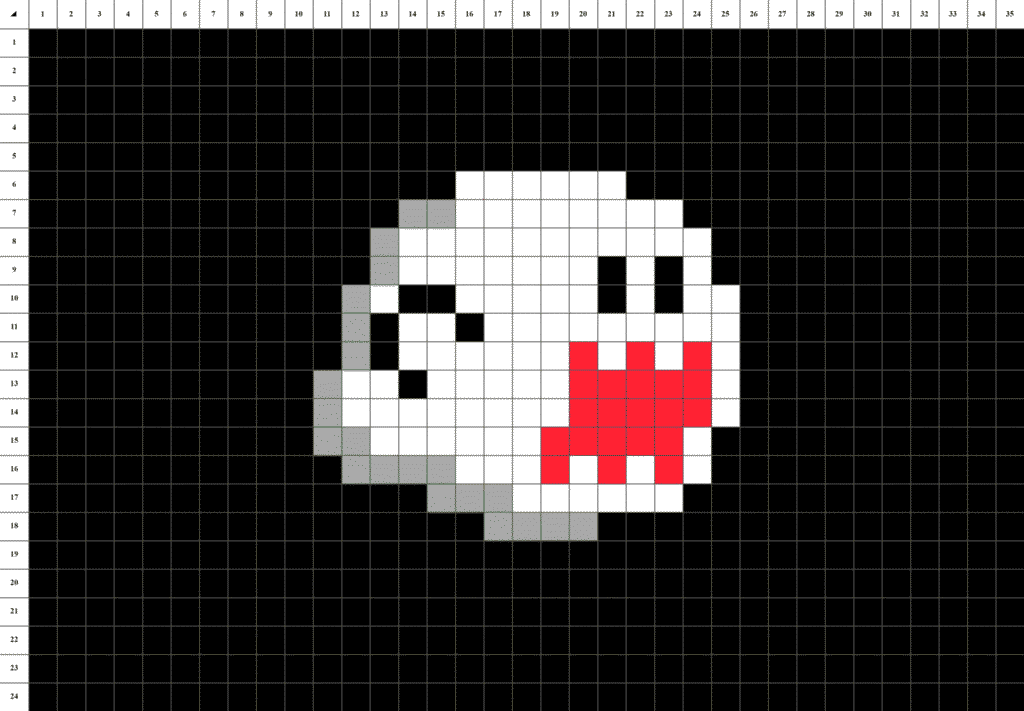 Fantôme Boo • Mario • Pixel Art