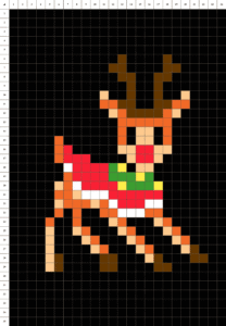Rodolphe Renne de Noël - Pixel Art